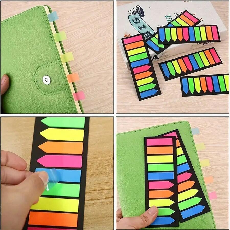 200 Sheets Of Pet Fluorescent Memo Pad Index Sticker, Student ...