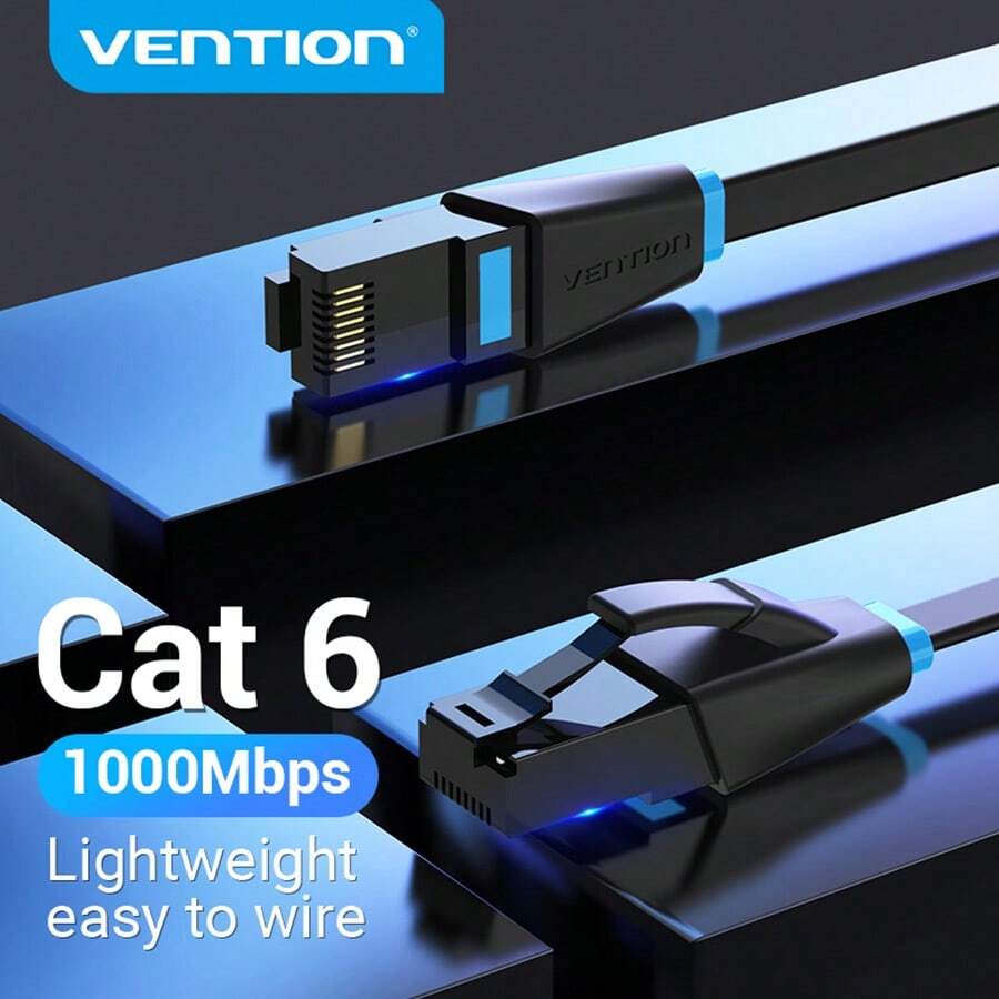 VENTION Cat 6 Flat Ethernet Cable LAN Cable RJ45 Network Cable 1000Mbps ...