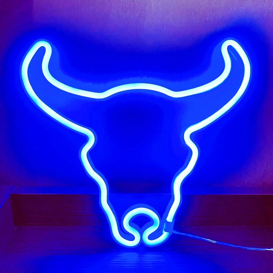 1pc Led Neon Cow Head Decorative Light, Pink, 11x10x0.7in / 28x25.5x1 ...