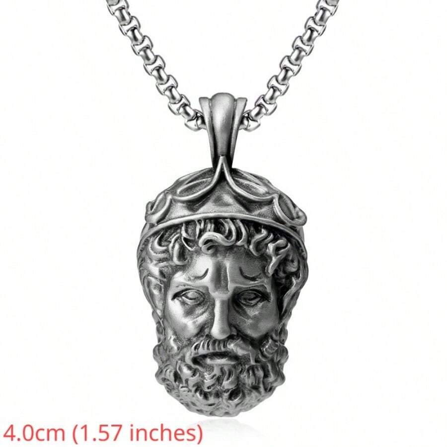 Simple And Versatile Men's Hip-Hop Trend Zeus Pendant Necklace Jewelry ...