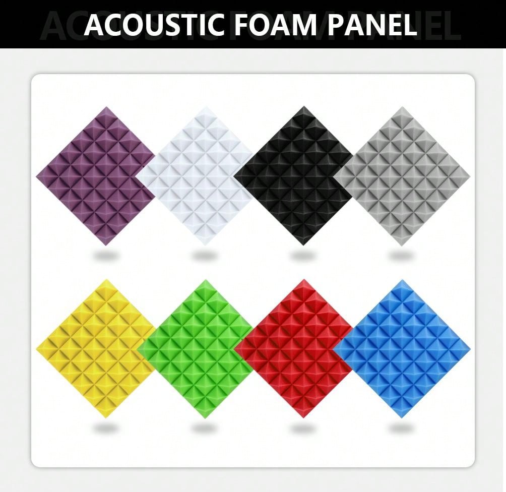 12 Pack-12x12x2 Inches Pyramid Designed Acoustic Foam Panels, High ...
