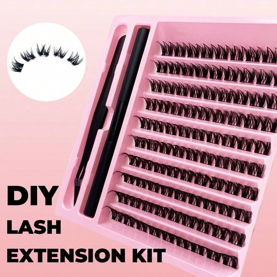 DIY Cluster Lash Extensions Kit 8-16 มม. ความยาวผสม D Curl Eyelash ...