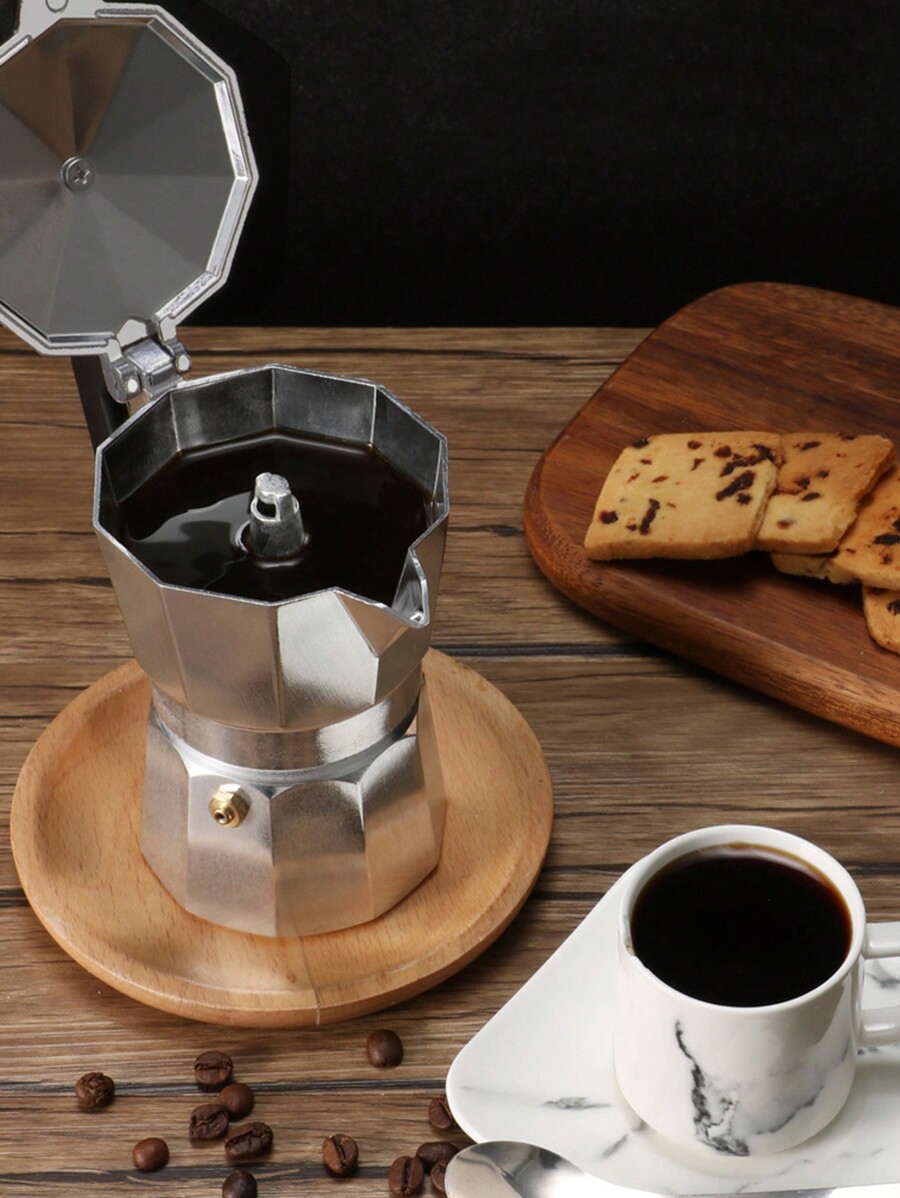 1pc Italian-Style Aluminum Moka Pot, European Coffee Maker With Octagon ...