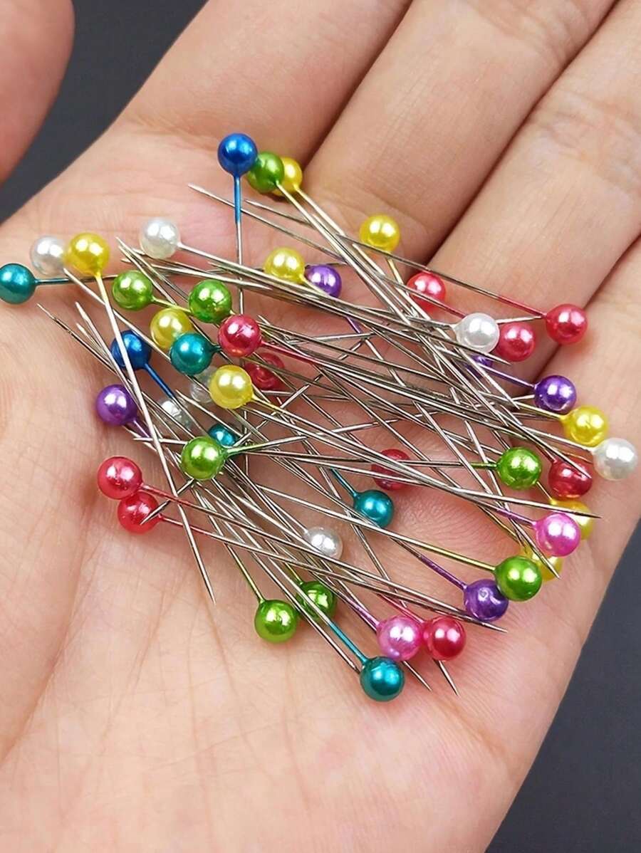 100pcs/200pcs Faux Pearl Decorative Pins, DIY Sewing Supplies Colorful ...