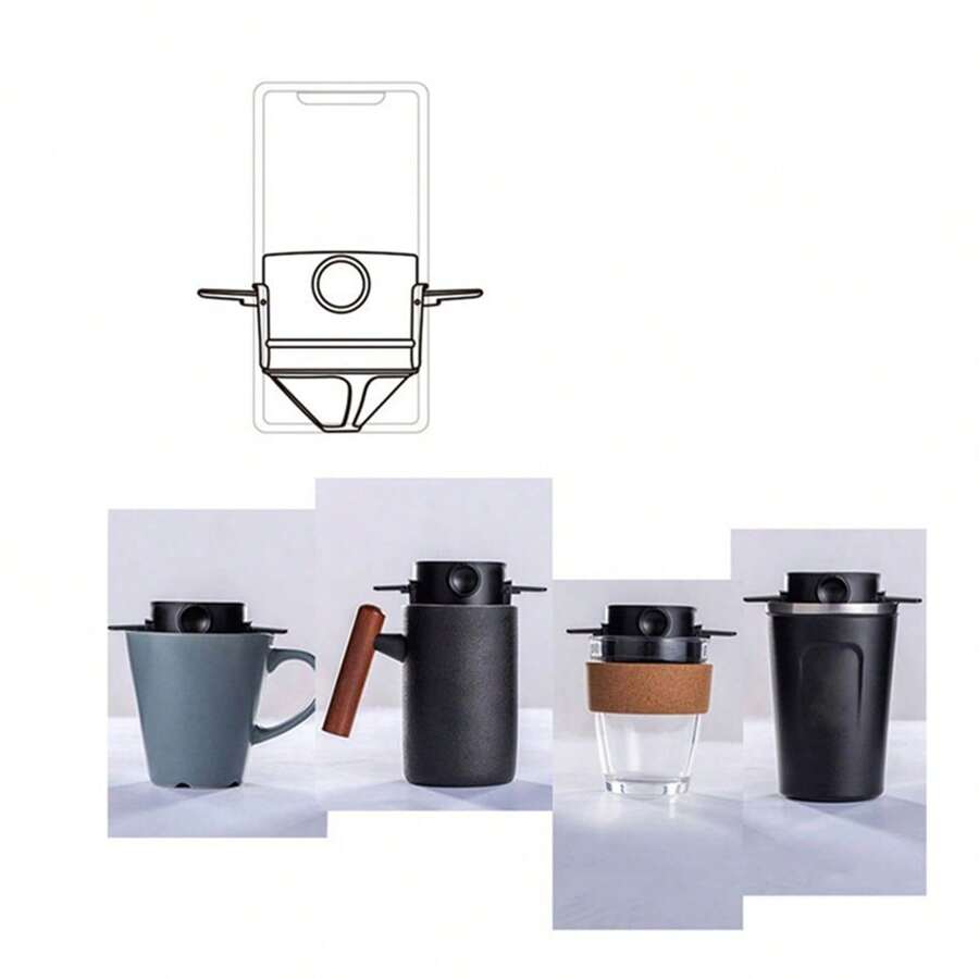 Portable Foldable Coffee Filter Stainless Steel Reusable Coffee Maker ...