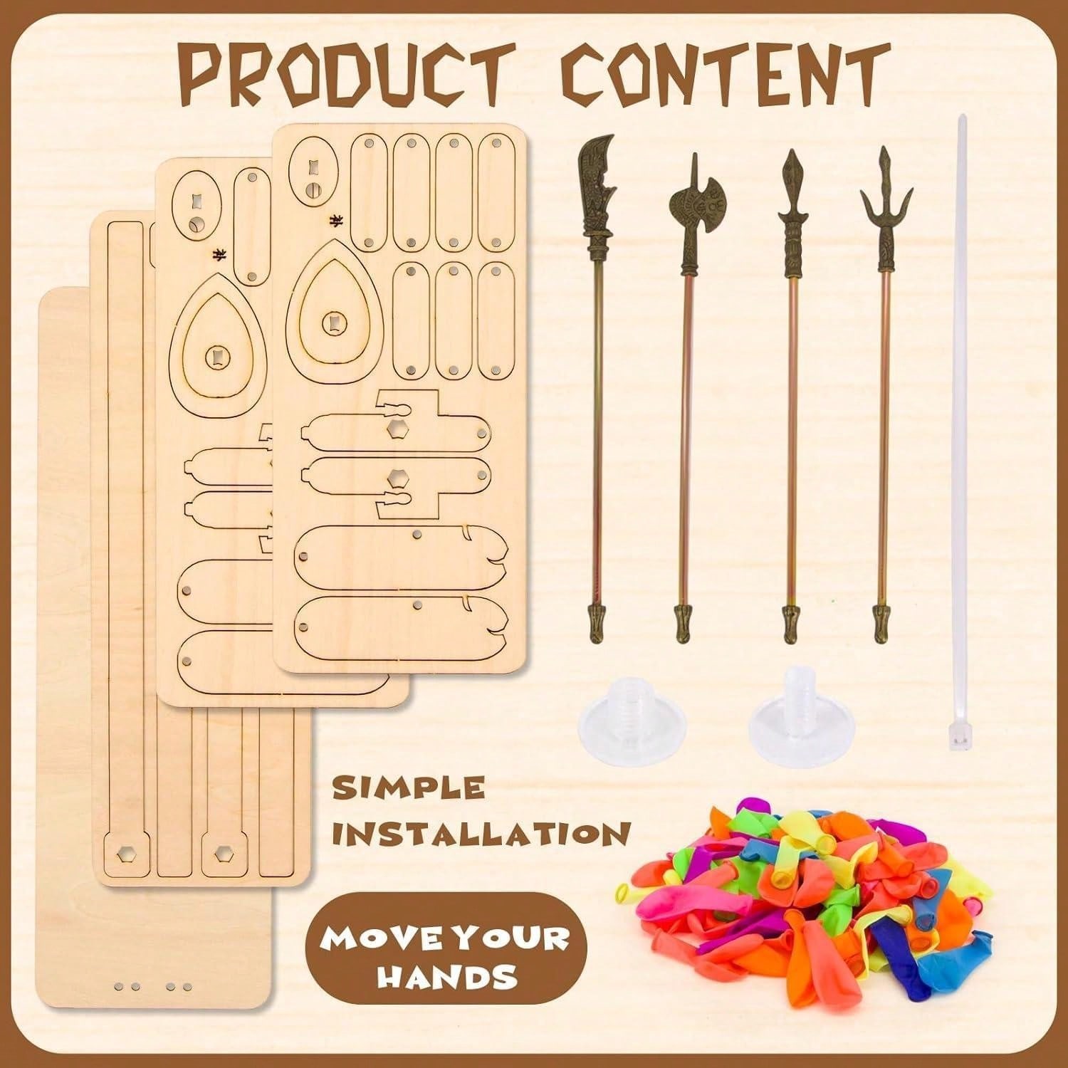 DIY Balloon Bamboo Man Battle, 2024 Brand New Wooden Fencing Puppets ...