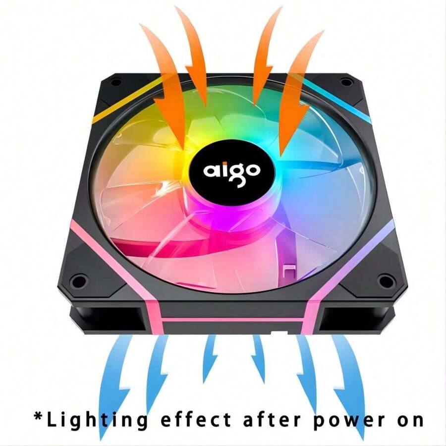 Aigo AM12PRO Rgb Fan Ventoinha PC 120mm Computer Case Fan Kit Water ...
