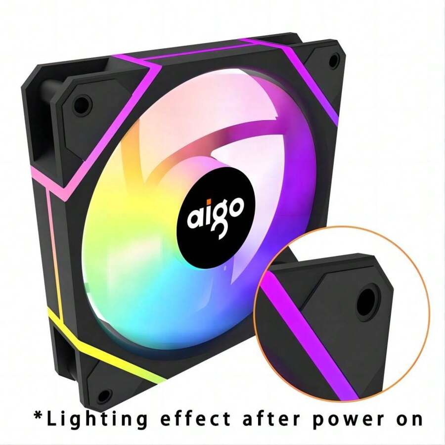 aigo Aigo AM12PRO RGB Ventola 120mm Computer Case Fan Kit ... aigo Aigo AM12PRO RGB Ventola 120mm Computer Case Fan Kit ...