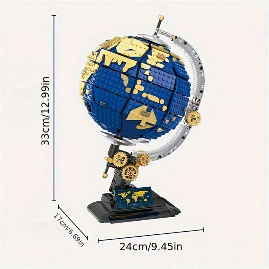 World Map Block Puzzle Set (1455 Pieces), Spinning Globe Model Set ...