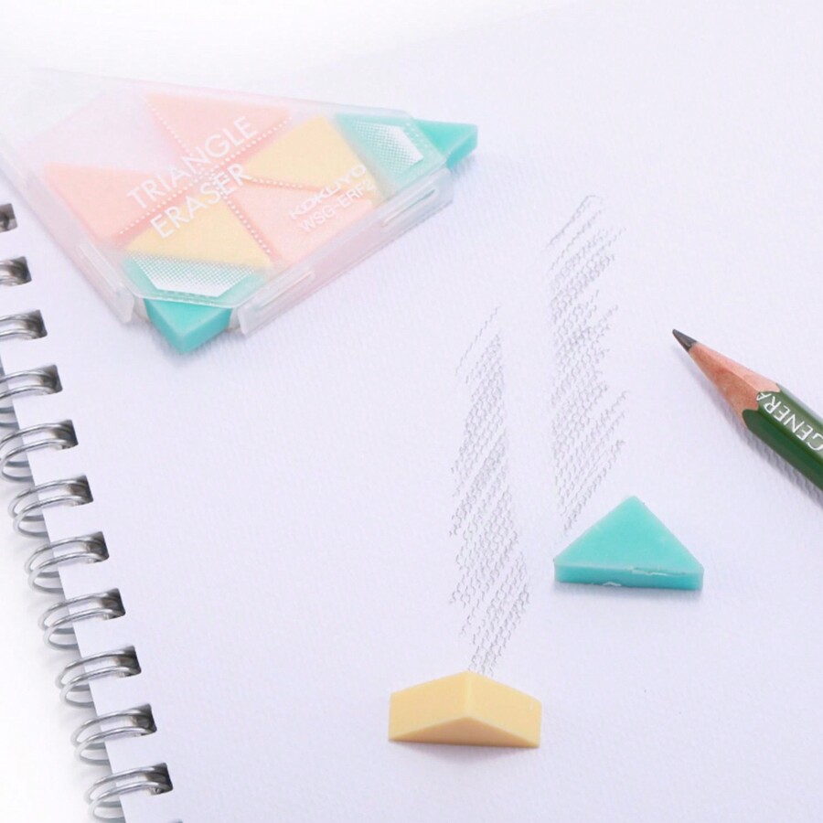 1pc Kawaii Triangle Eraser For Students, Multipurpose Multicolor Design ...