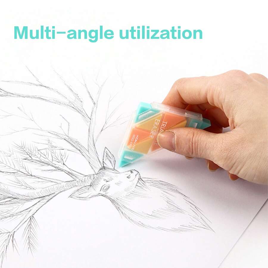 1pc Kawaii Triangle Eraser For Students, Multipurpose Multicolor Design ...