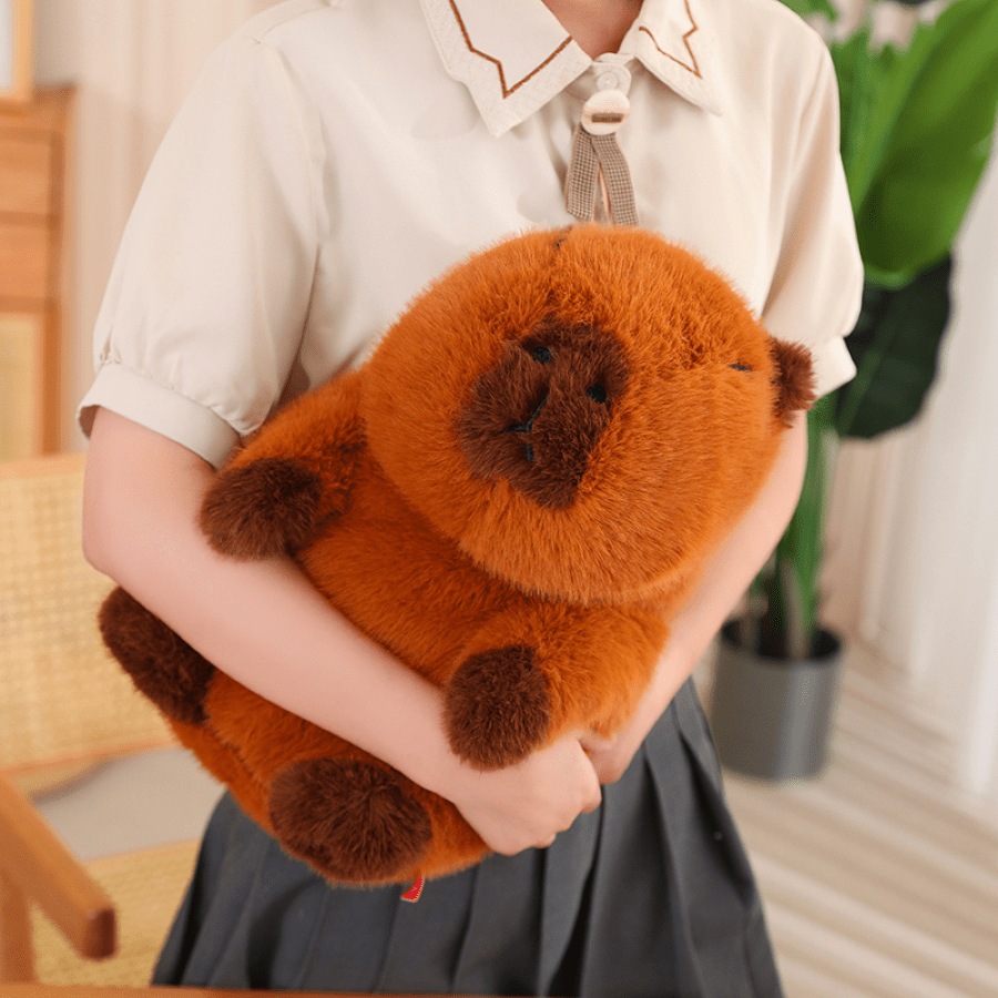 Capybara Stuffed Animal, Cute Capybara Plush Carrying A Turtle Toy ...