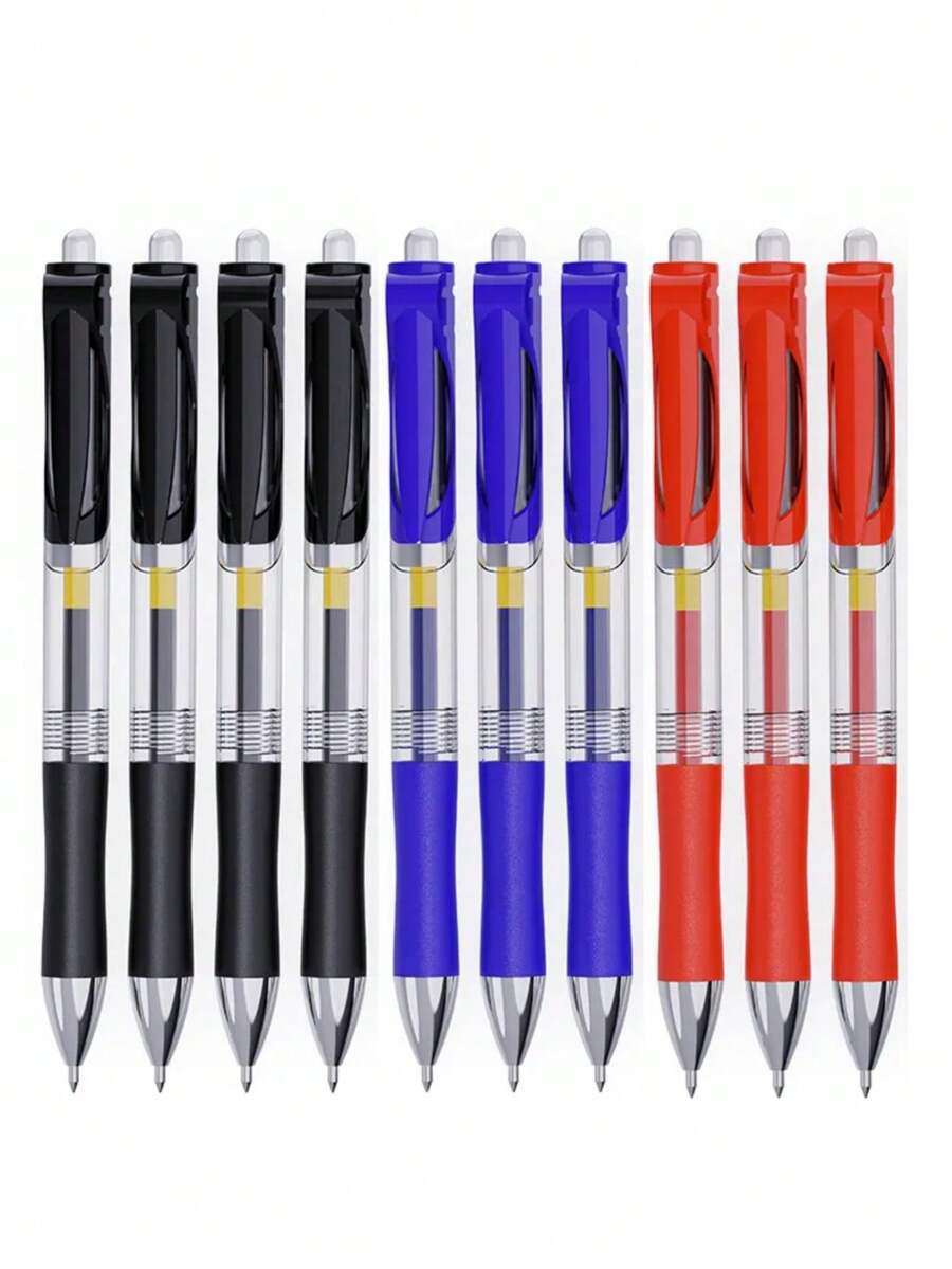 10pcs Click Ballpoint Pen 0.5mm Bullet Point High Capacity Carbon Sign ...