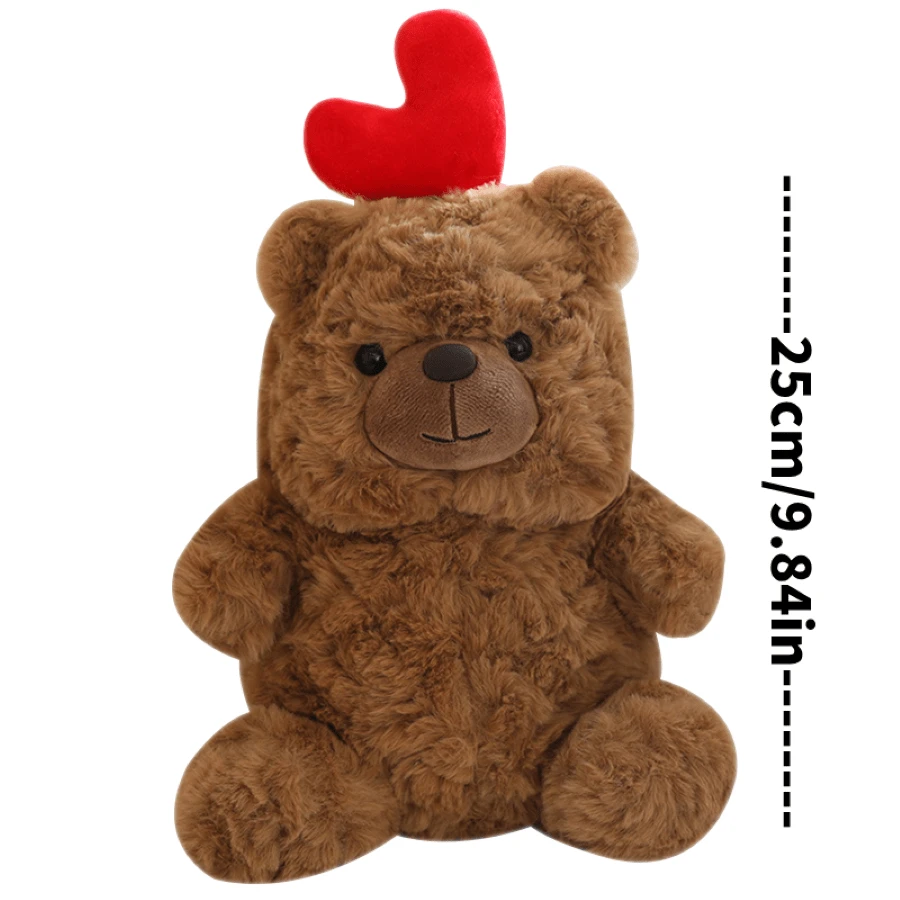 Cute Love-Brain Teddy Bear Plush Toy, Proposal Gift With Zipper Head ...