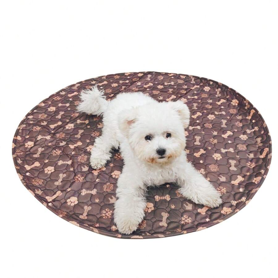 1 Pc Round Four-Layer Dog Pee Mat, Washable Pet Cat Training Pads ...