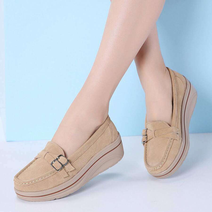 Women's Slip-On Platform Rocker Shoes With Thick Sole For Comfort And ...