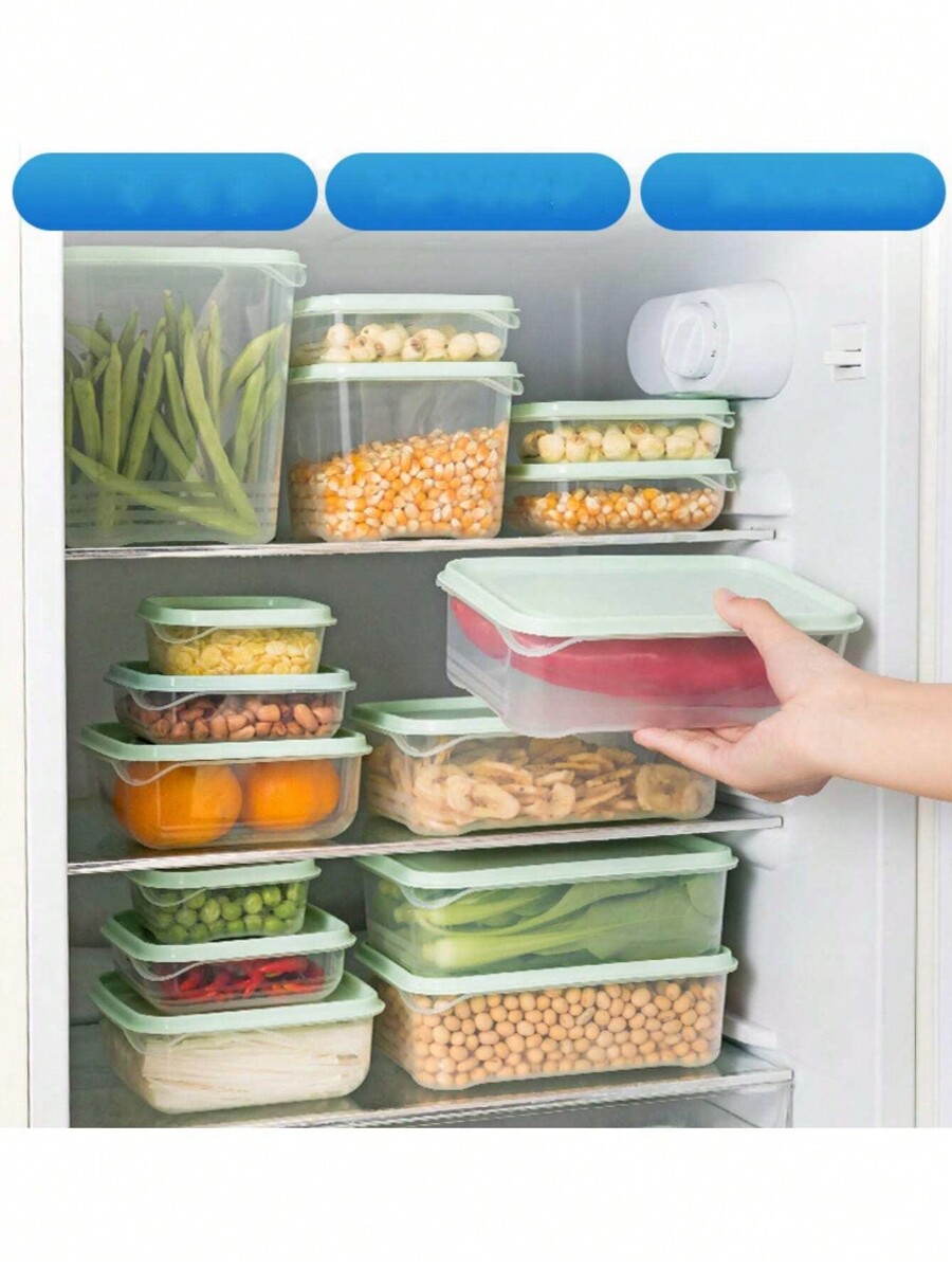 17 Packs Stackable Refrigerator Containers With Lids, Clear Plastic ...