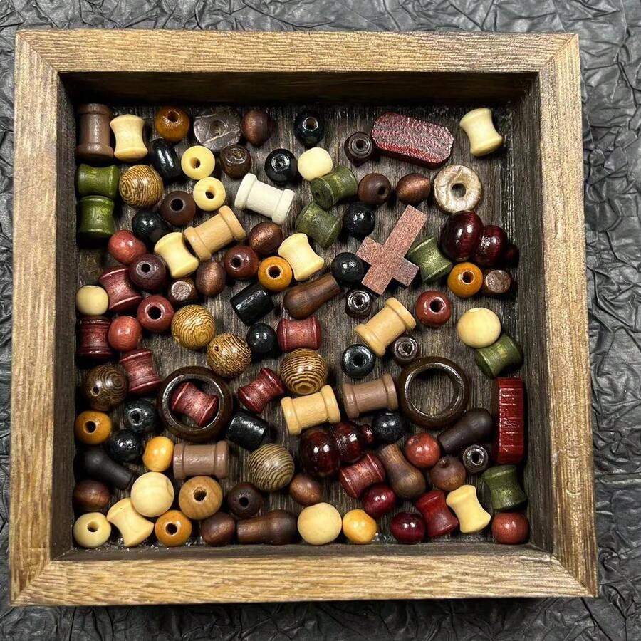 100ml/Bag Mixed Wooden Beads And Bamboo Beads With Holes For Diy ...