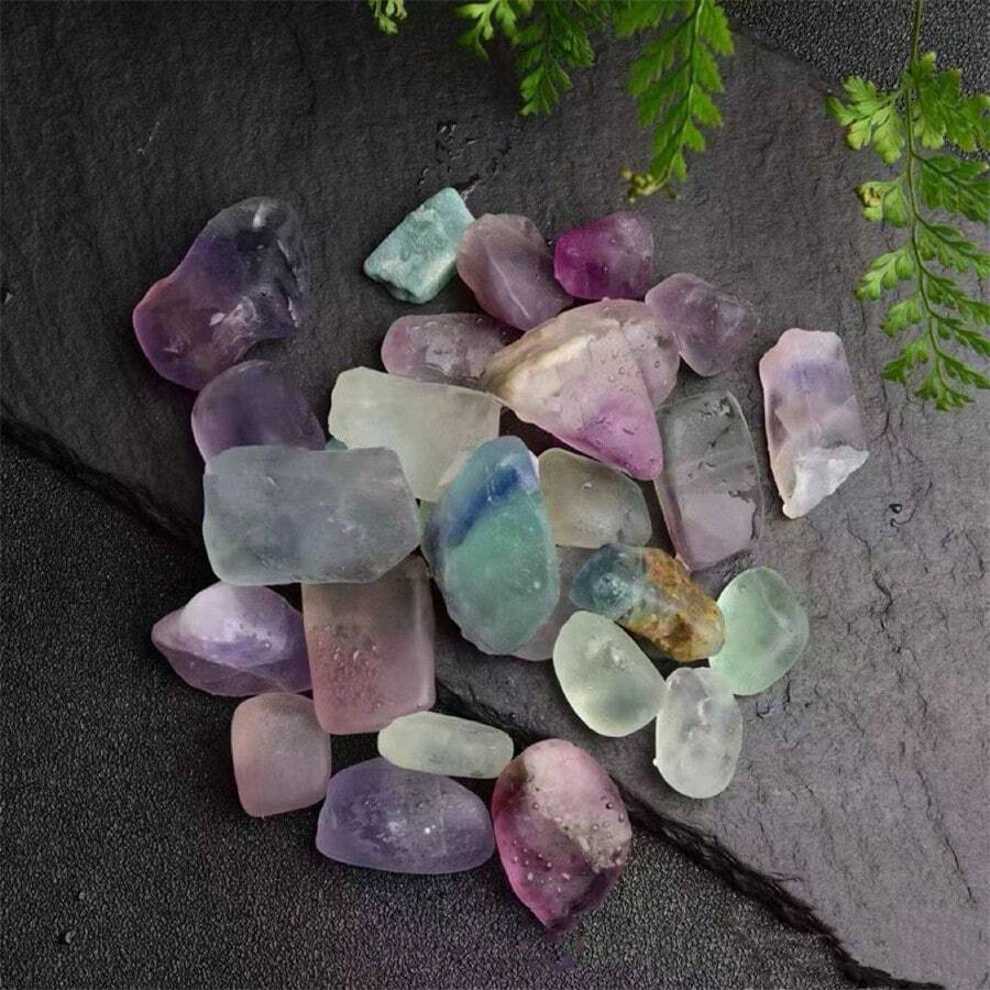100g Natural Colorful Fluorite Chips Polished Tumbled Stones Gravel ...