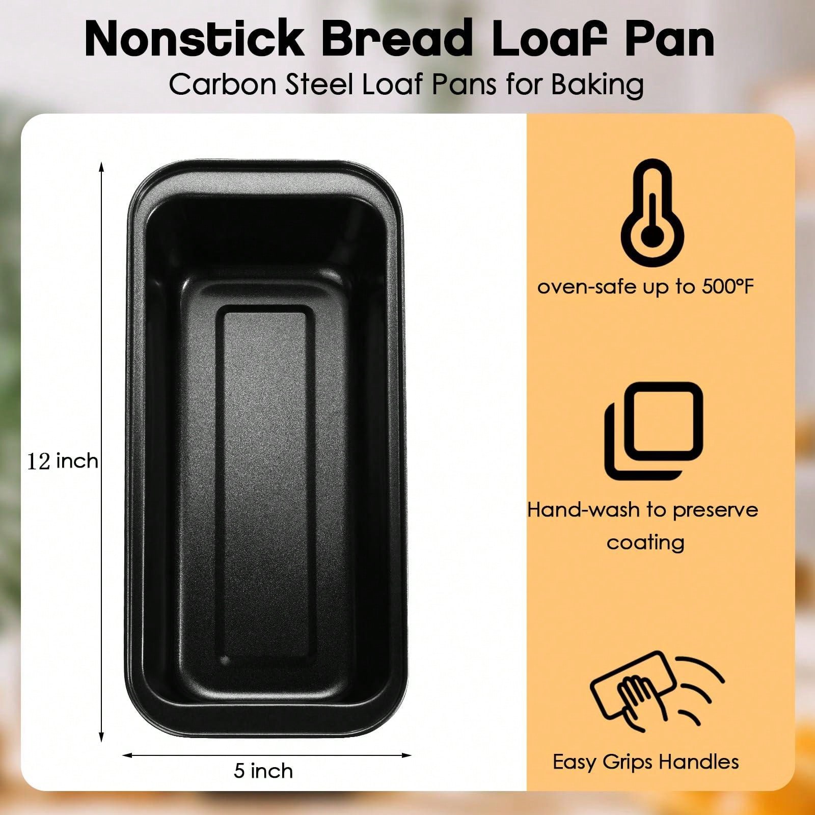 2pcs Carbon Steel Non-Stick Coating Bread Loaf Pans, 10 X 5.2 X 2.4 ...