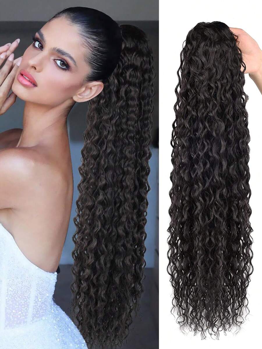22 Inch Long Curly Ponytail With Extended Heat-Resistant Synthetic ...