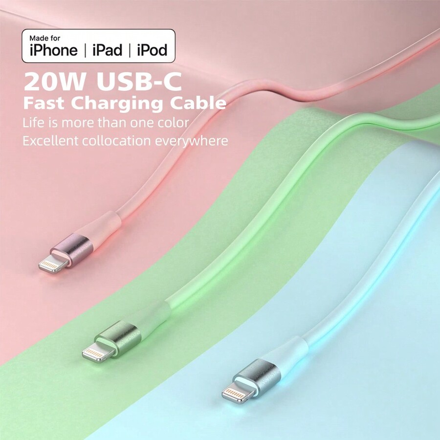 1piece 20W 6FT [Apple Mfi Certified]Type-C To Lightning Cable Fast ...