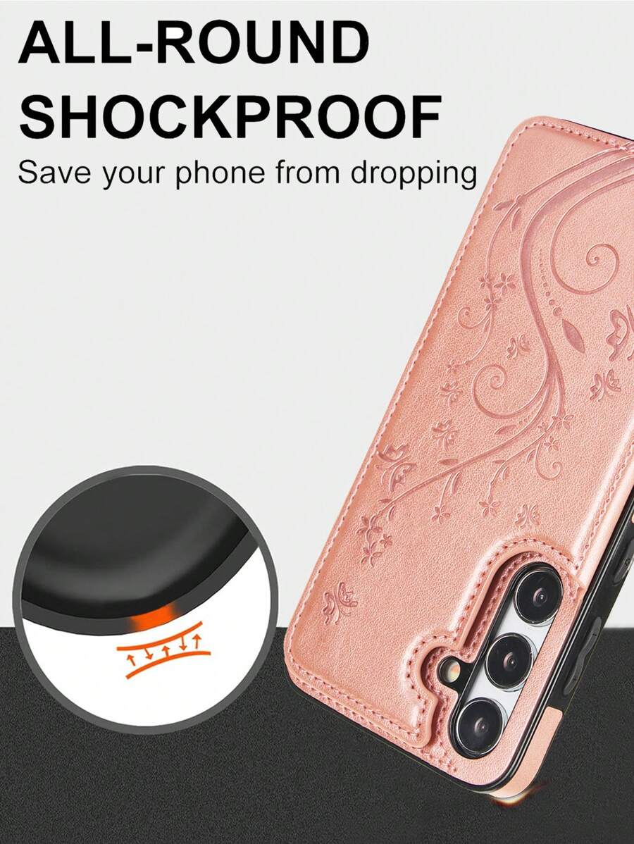 Butterfly Flower Wallet Phone Case For Samsung Galaxy S24 S23 S22 S21 ...