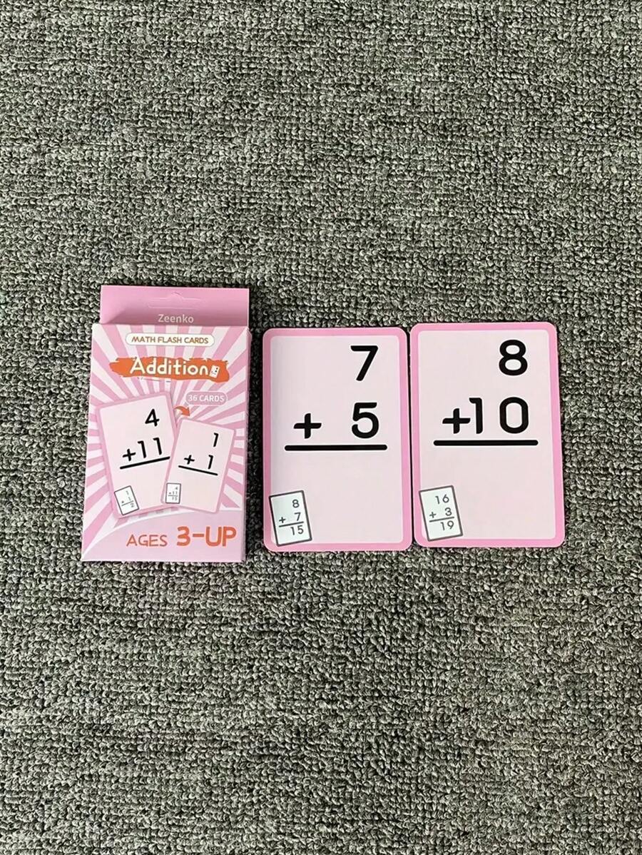 36pcs Kids' Math Flash Cards, Addition, Subtraction, Multiplication ...