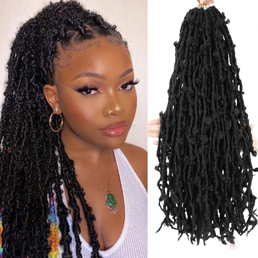 Butterfly Locs Crochet Hair 18 Inch Pre Looped Distressed Braids Soft ...