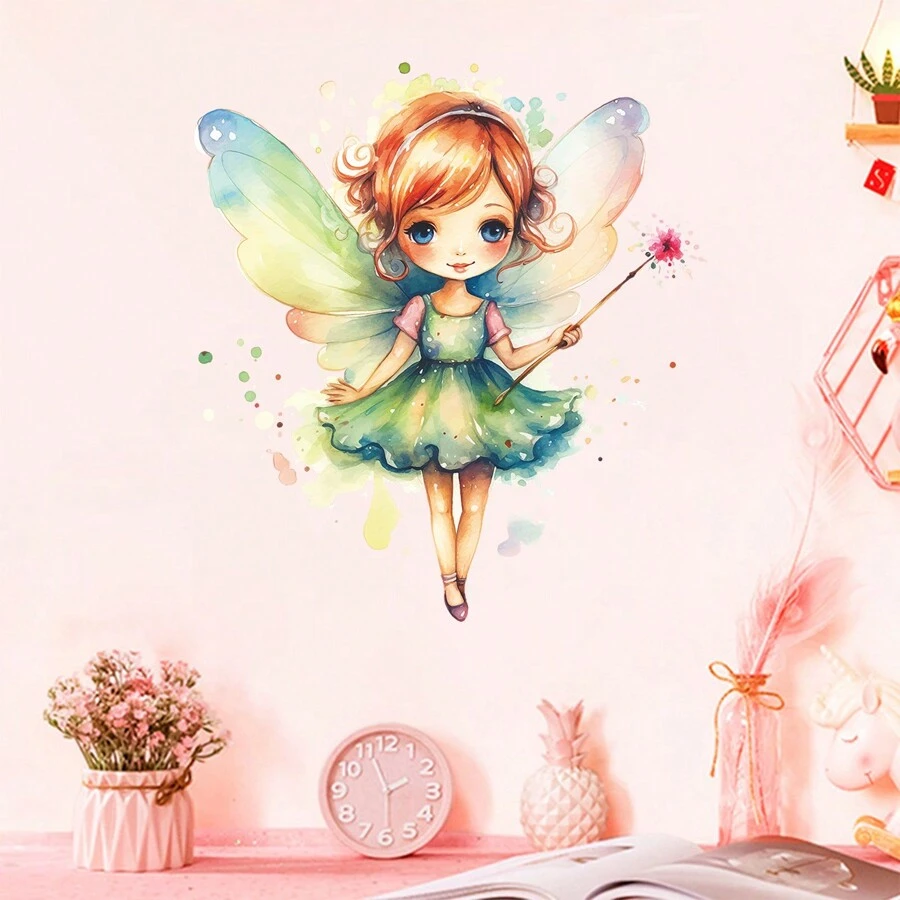 1 stuk Schattig Elfje Vleugels Meisje Sticker Voor Woonkamer En ...