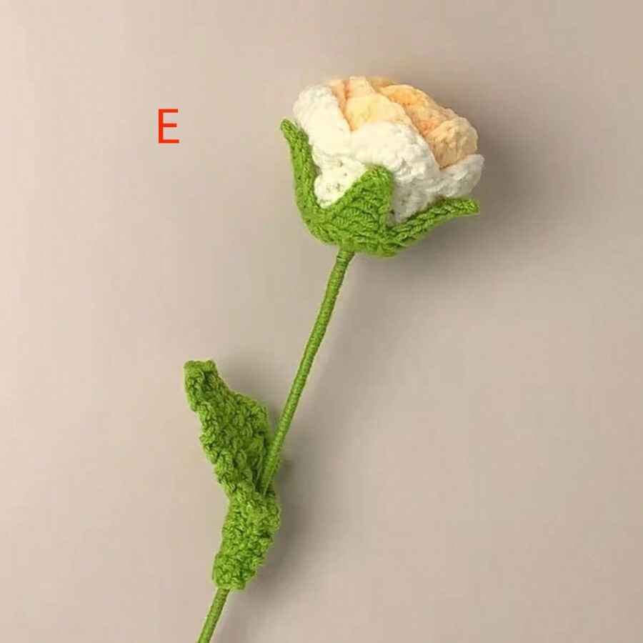 1pc Crafted Roses Pure Handmade Bouquet Handcrafted Crochet Rose ...