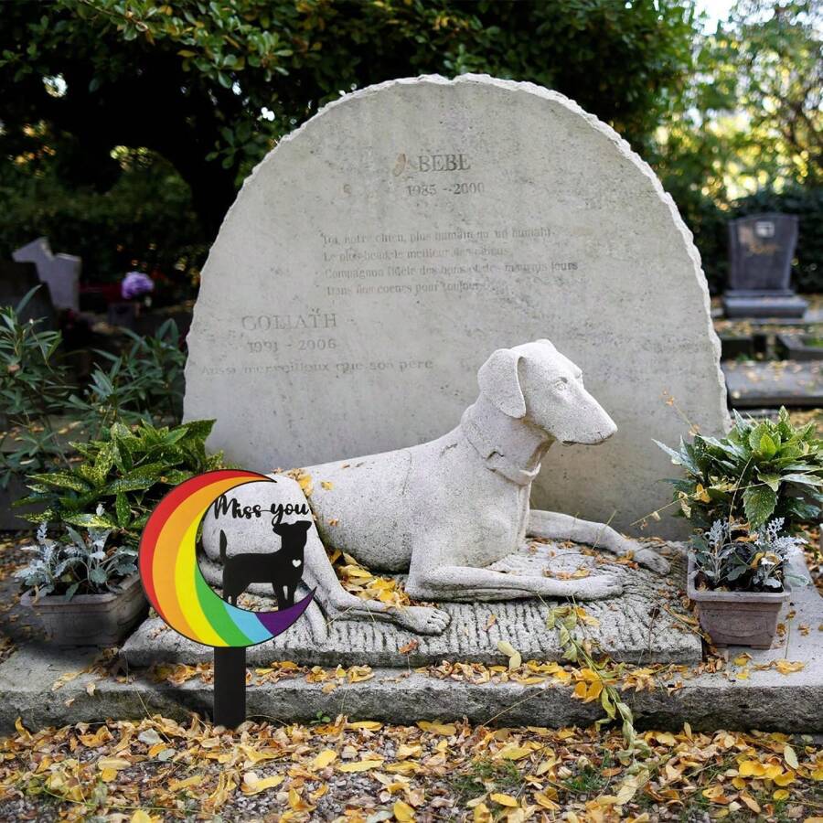 Outdoor Pet Memorial Plaque For Dogs, Monument For Dog Grave ...