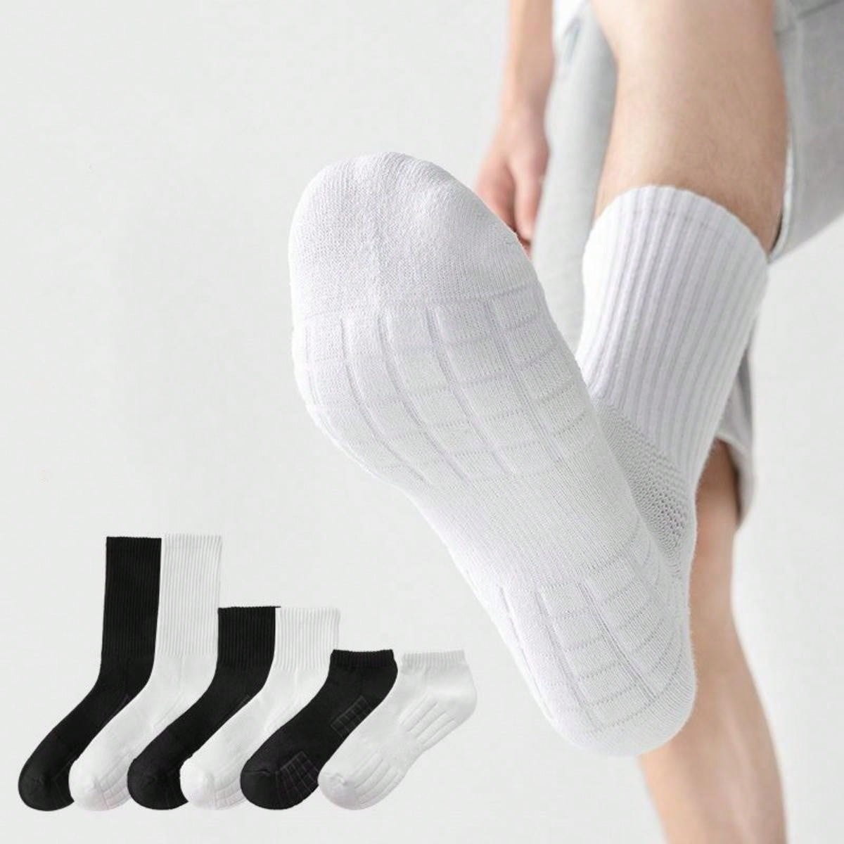 1 Par De Calcetines Deportivos De Verano Blancos, Medias Para Hombres ...