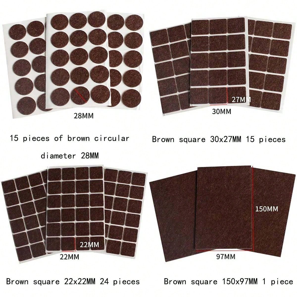 Two Colors (Mute Stickers) Furniture Felt Pads Of Various Sizes. Self ...