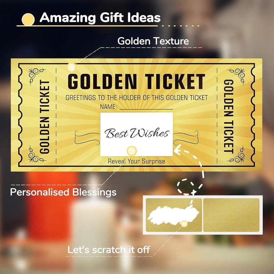 Golden Ticket - Scratch Card Reveal Holiday - Surprise Gift Reveal ...