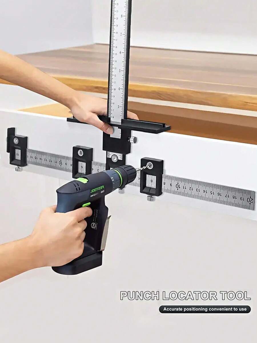 Cabinet Hardware Clamping Tools - Wood Drilling Hole Positioning Guide ...