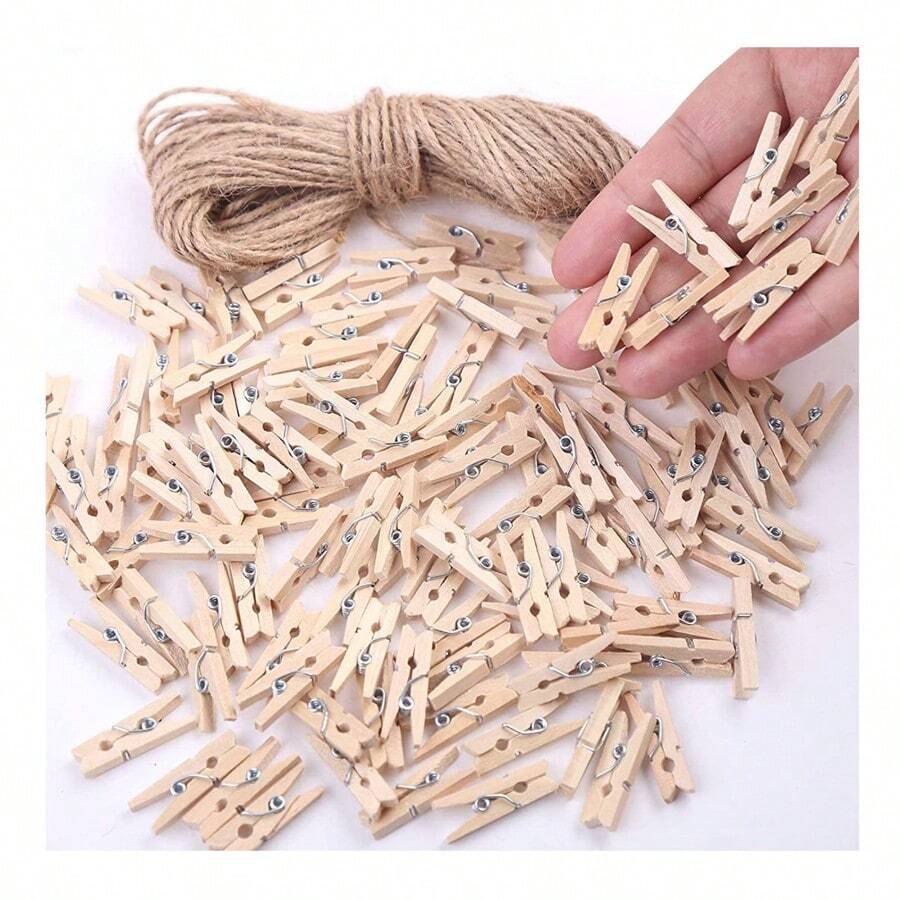 Mini Clothes Pins For Photo, Small Clothespins 100 Pcs 1" Natural ...
