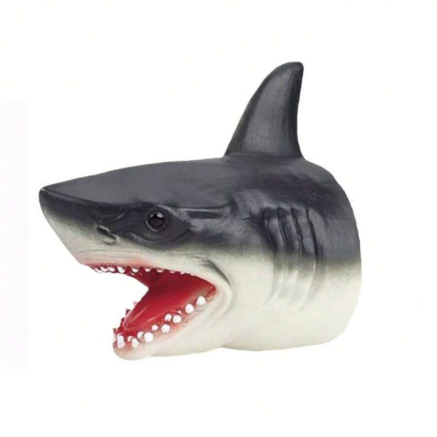 Shark Hand Puppet Model Ocean Animal Toy Soft Rubber Underwater World ...