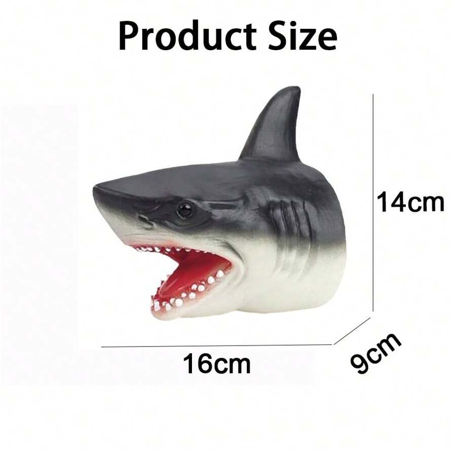 Shark Hand Puppet Model Ocean Animal Toy Soft Rubber Underwater World ...