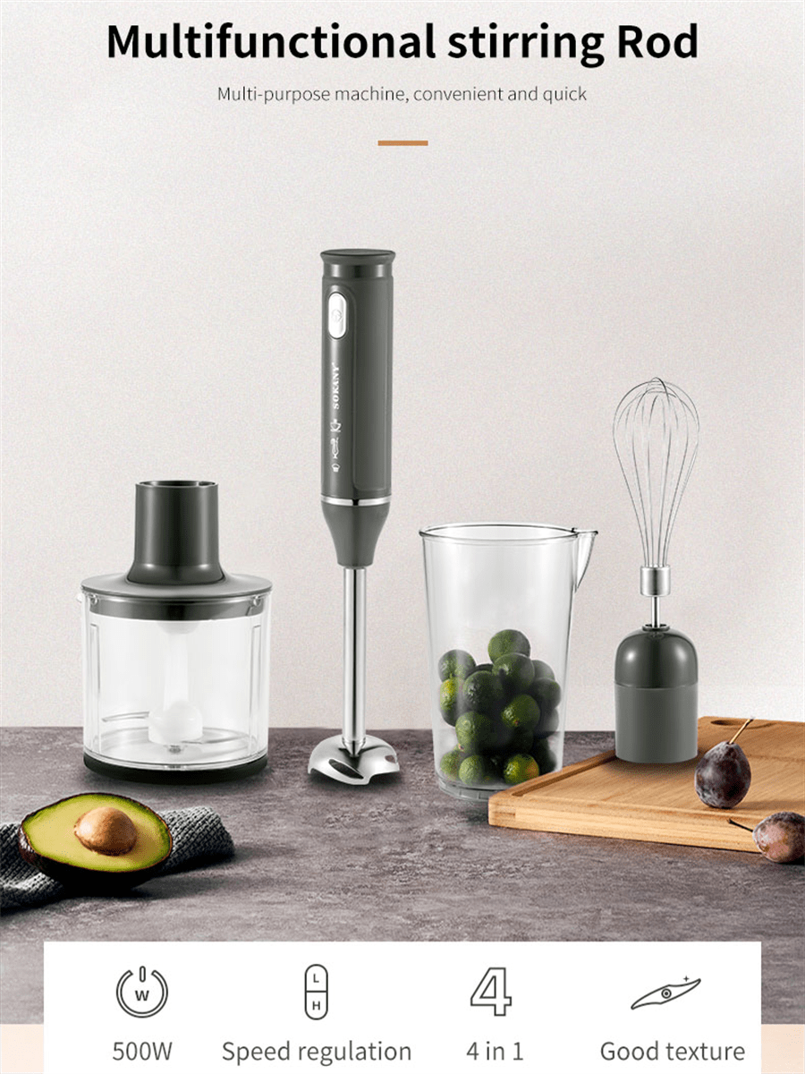 4-In-1 Handheld Blender Set, Including Multi-Function Stick Blender ...