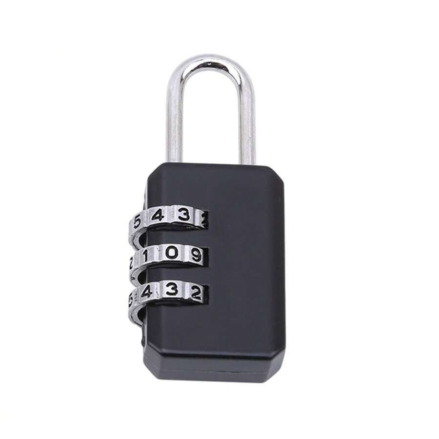 1pc Black Luggage Combination Lock Triple Number Combination Lock Gym ...