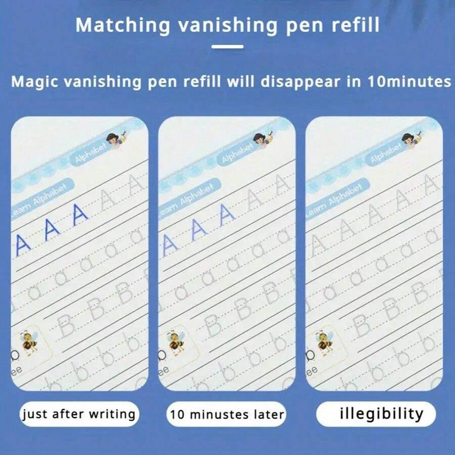 4pcs/Set Calligraphy Copy Books With Pen & Refills, Kids English ...