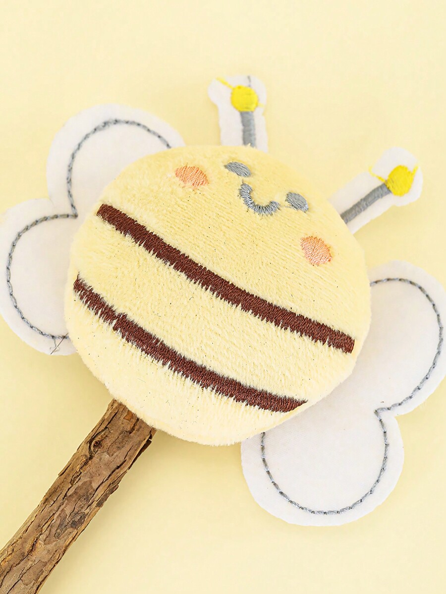 1pc Cartoon Bee Shaped Cat Toy, Silvervine Sticks, Chew Toys For ...