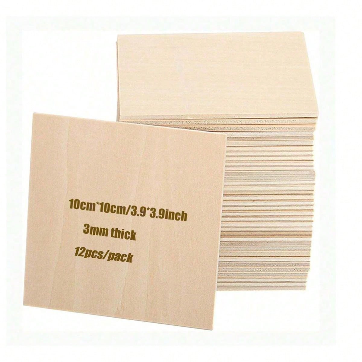 12pcs/Set 3mm Basswood Plywood Sheets For Handcrafting, Painting, Diy ...