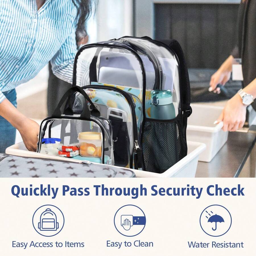 3 Packs Clear Backpack Heavy Duty - Large Clear Backpacks For School ...