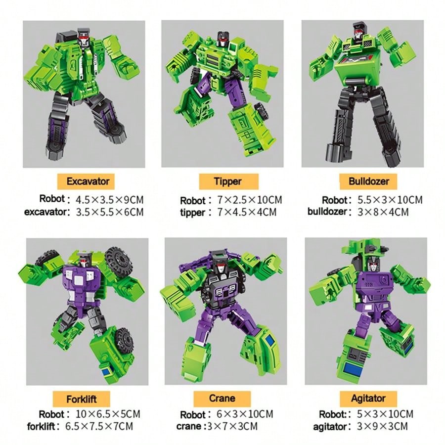 Deformation Oversize Toys Robot Devastator Engineering Combiner 6 In 1 Action Figure Car Truck ...