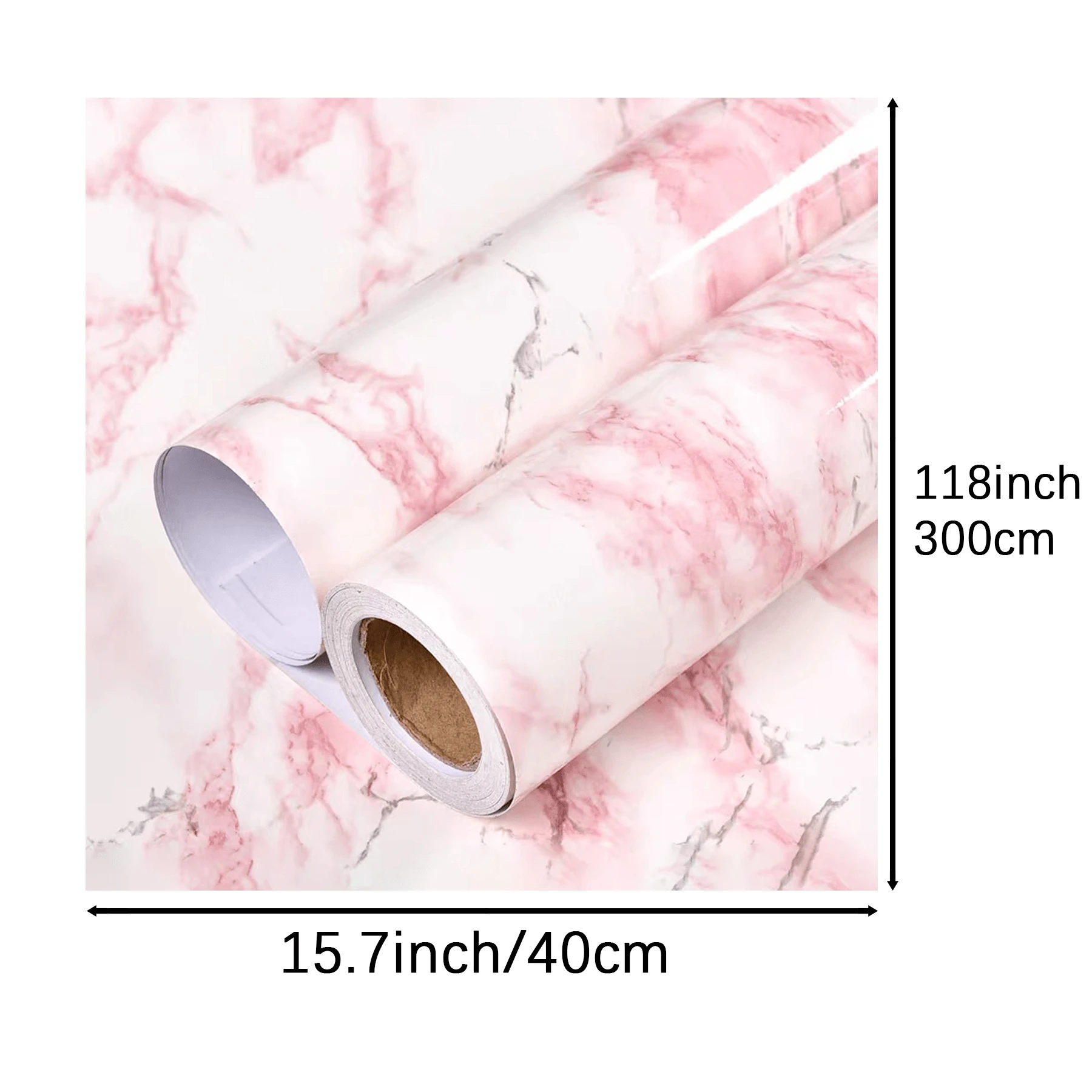 1 Pace Pink Marble Contact Paper Wallpaper Stick And Peel 15.74 X118 ...