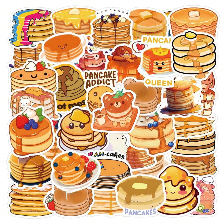 60pcs Pancake Style Waterproof Cute Cartoon Sticker For Vintage Bullet ...