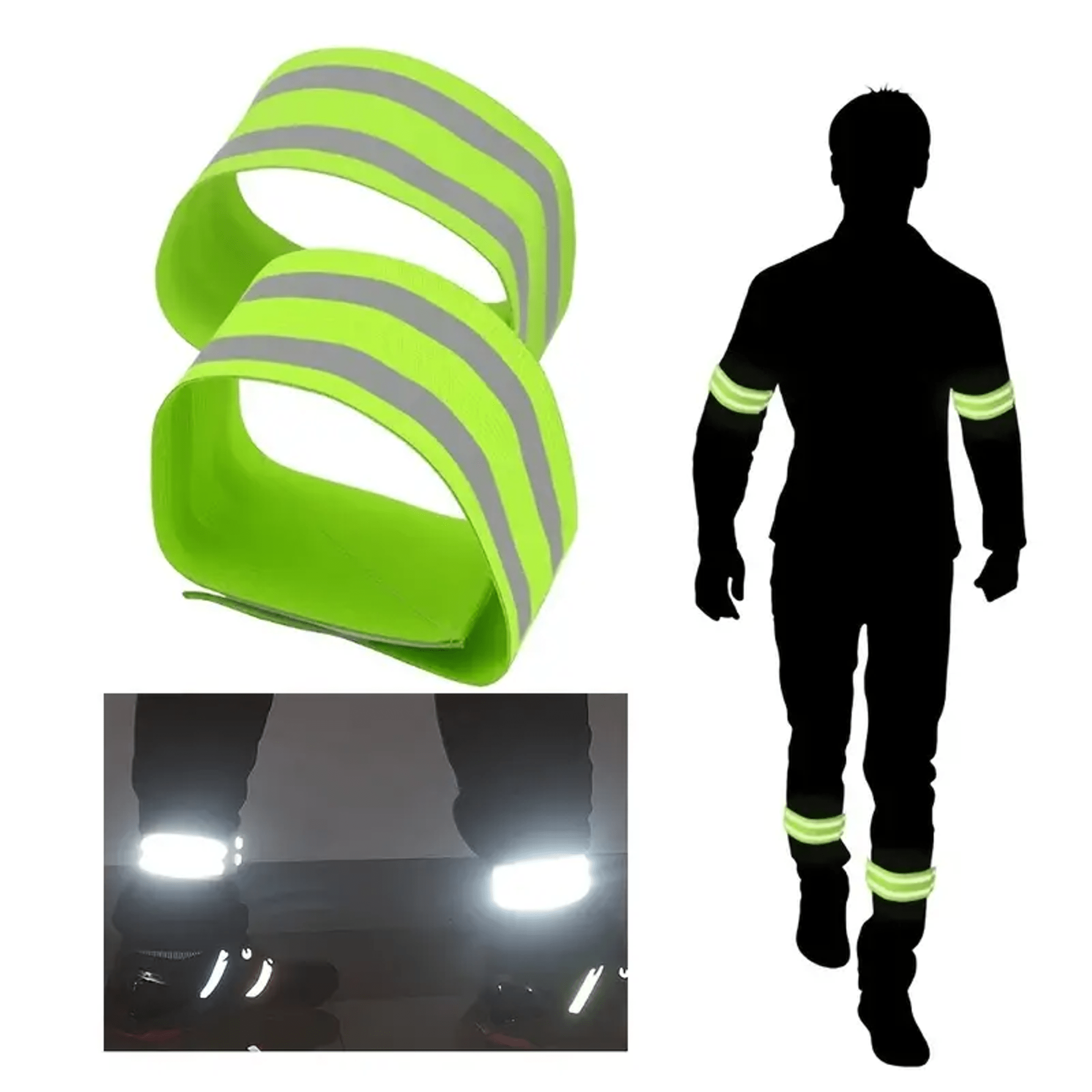 2pc High Visibility Safety Reflective Armband, Suitable For Activities ...