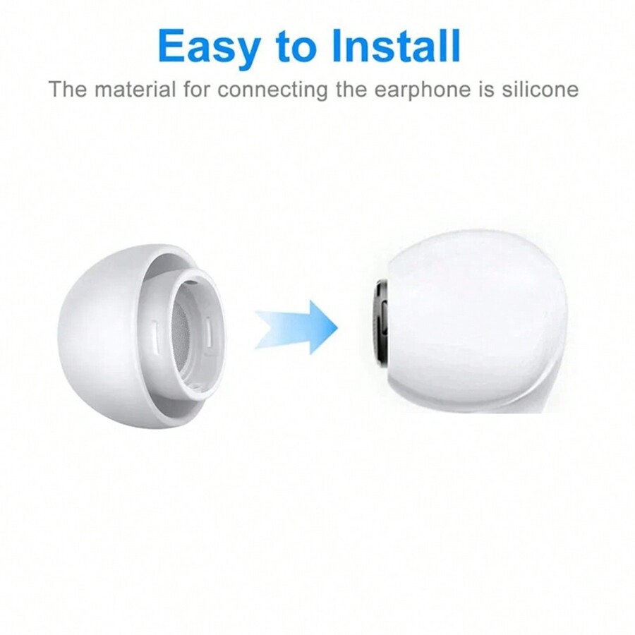 2PCS White Soft Replacement Silicone EarTips Earmuff Ear Caps For ...
